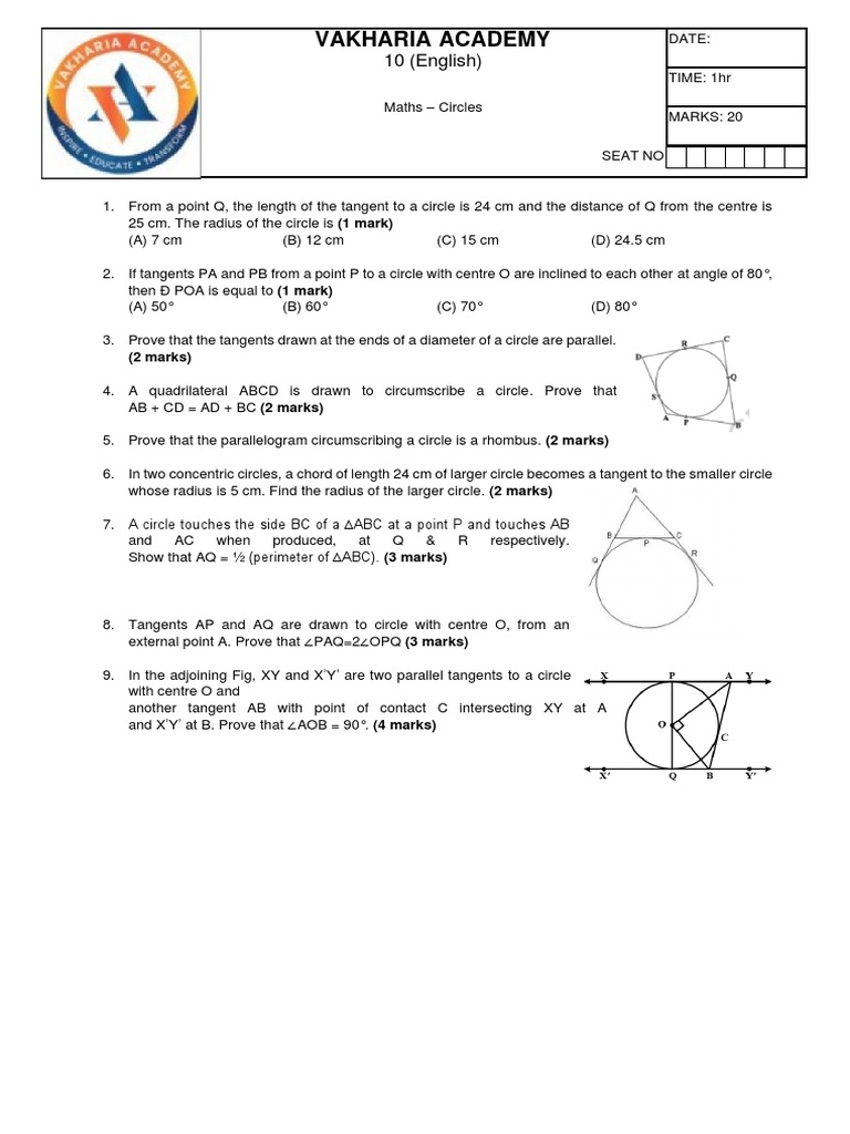 Vakharia Academy: 10 (English) | PDF