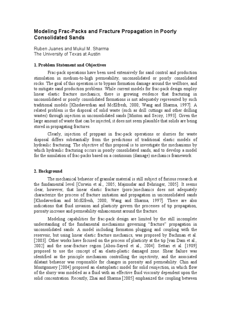 Modeling Frac-Packs and Fracture Propagation in Poorly Consolidated ...