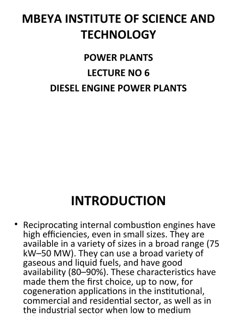 Lecture 6 Internal Combustion Engine Power Plant (1) 2222222222 | PDF ...