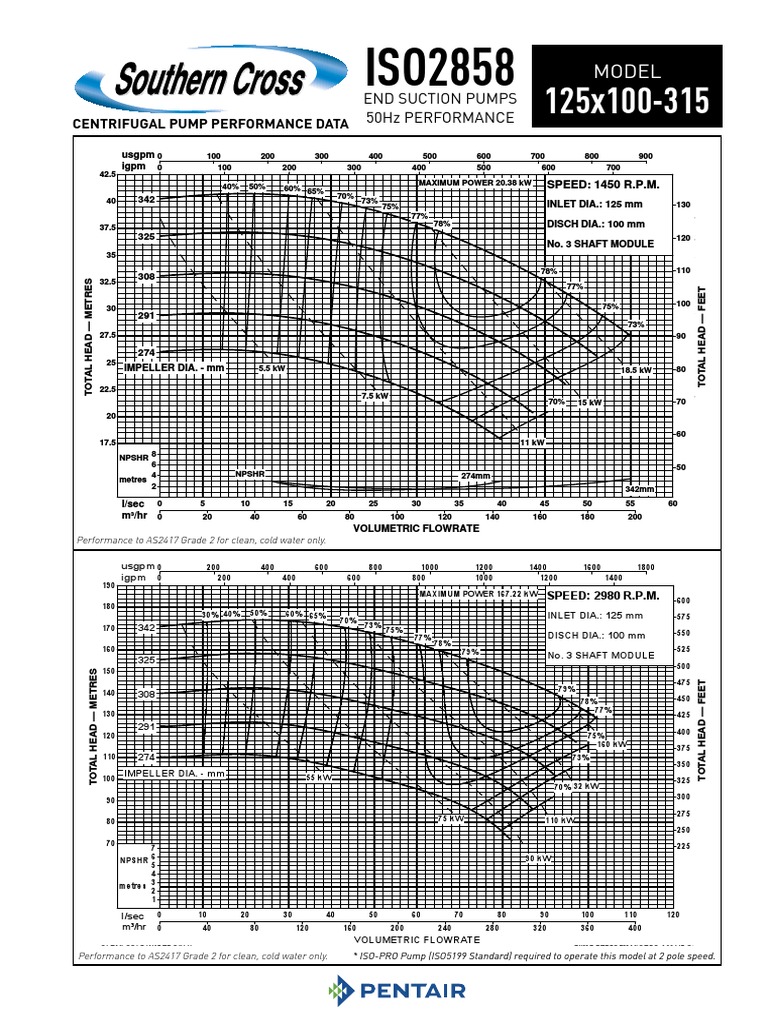 Southern Cross 125x100-315 Pump Data | PDF | Civil Engineering ...