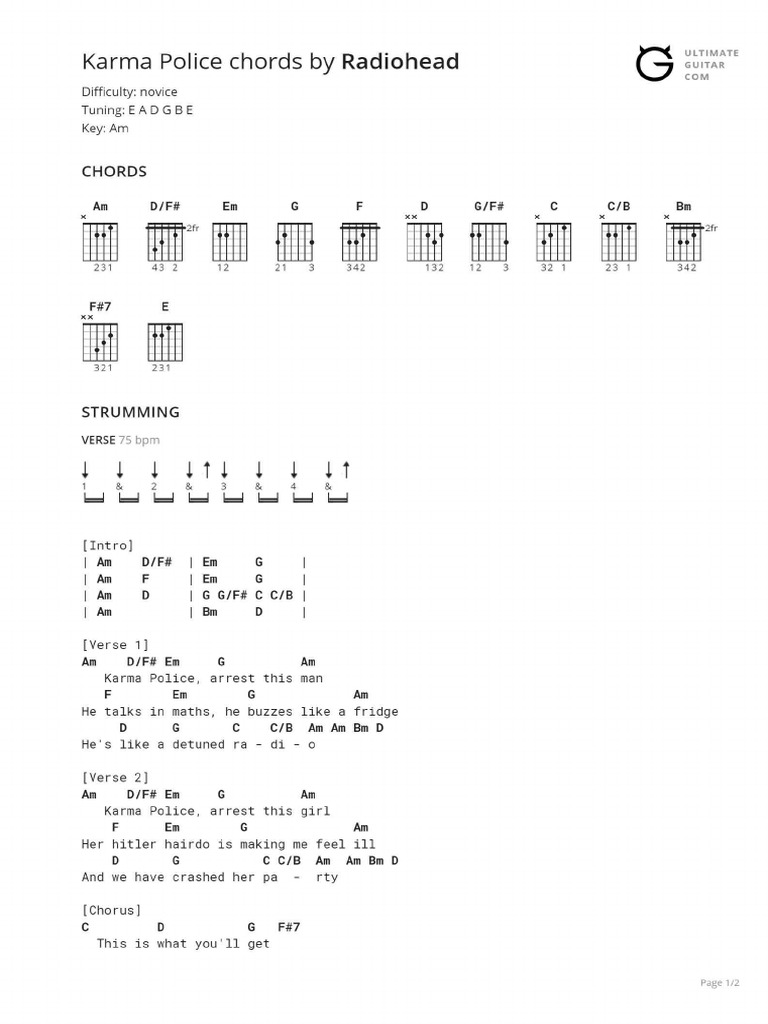 Karma Police Chords | PDF