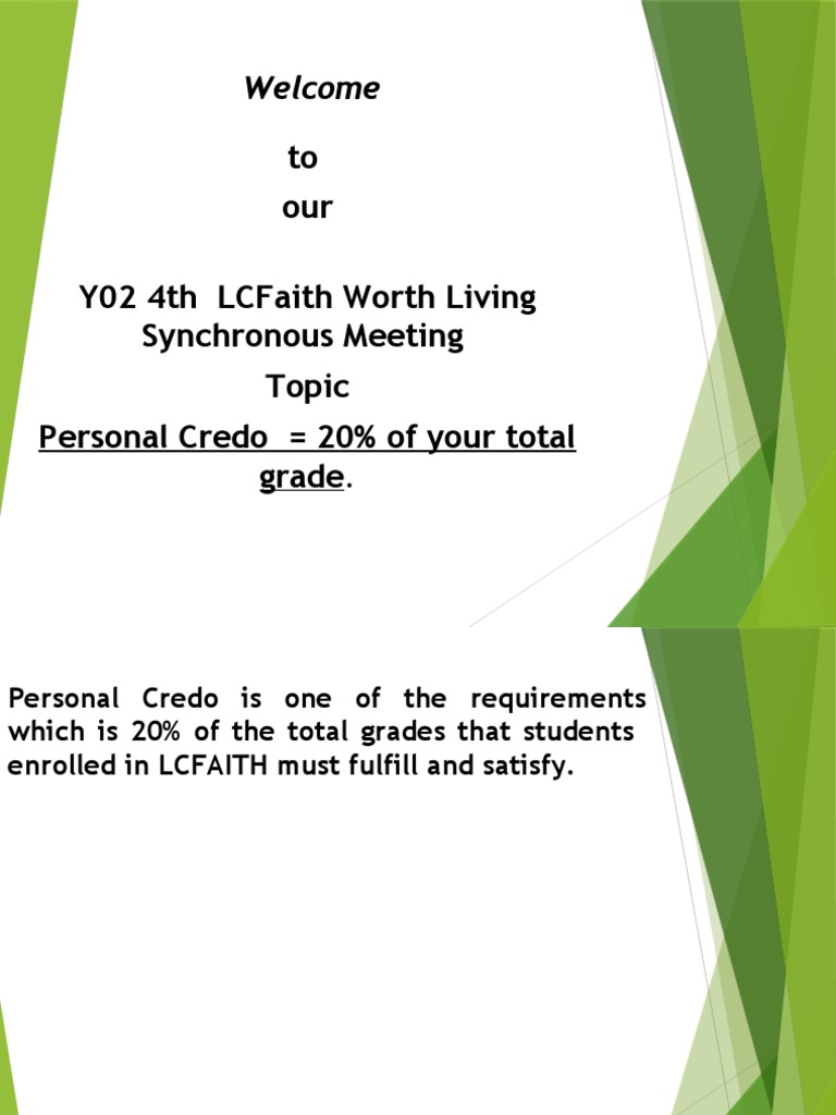 Personal Credo Beliefs Guide Life | PDF | Faith | God