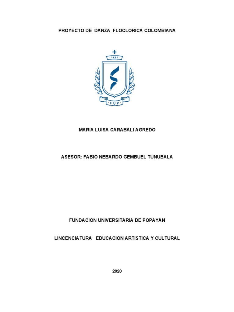 Proyecto de Danza Floclorica Colombiana | PDF | Bailes | Folklore