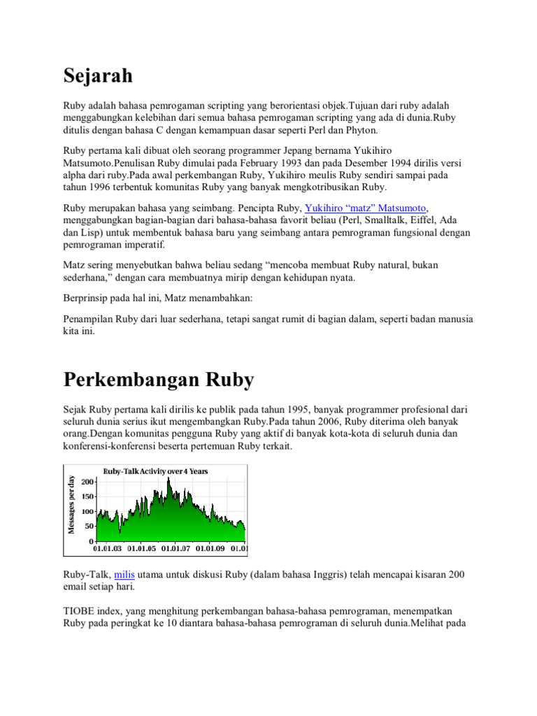 Pengenalan Ruby | PDF | Teknologi & Rekayasa