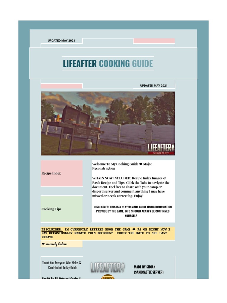 Lifeafter Recipe Guide | PDF | Dumpling | Lemon