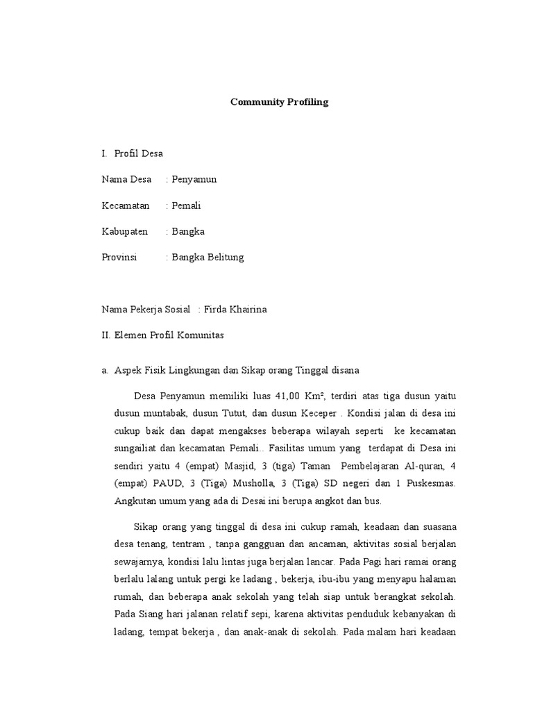 Community Profiling | PDF