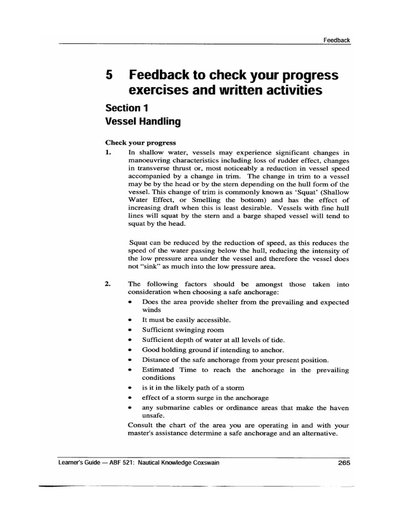 Nautical Knowledge Coxswain - Revision | PDF