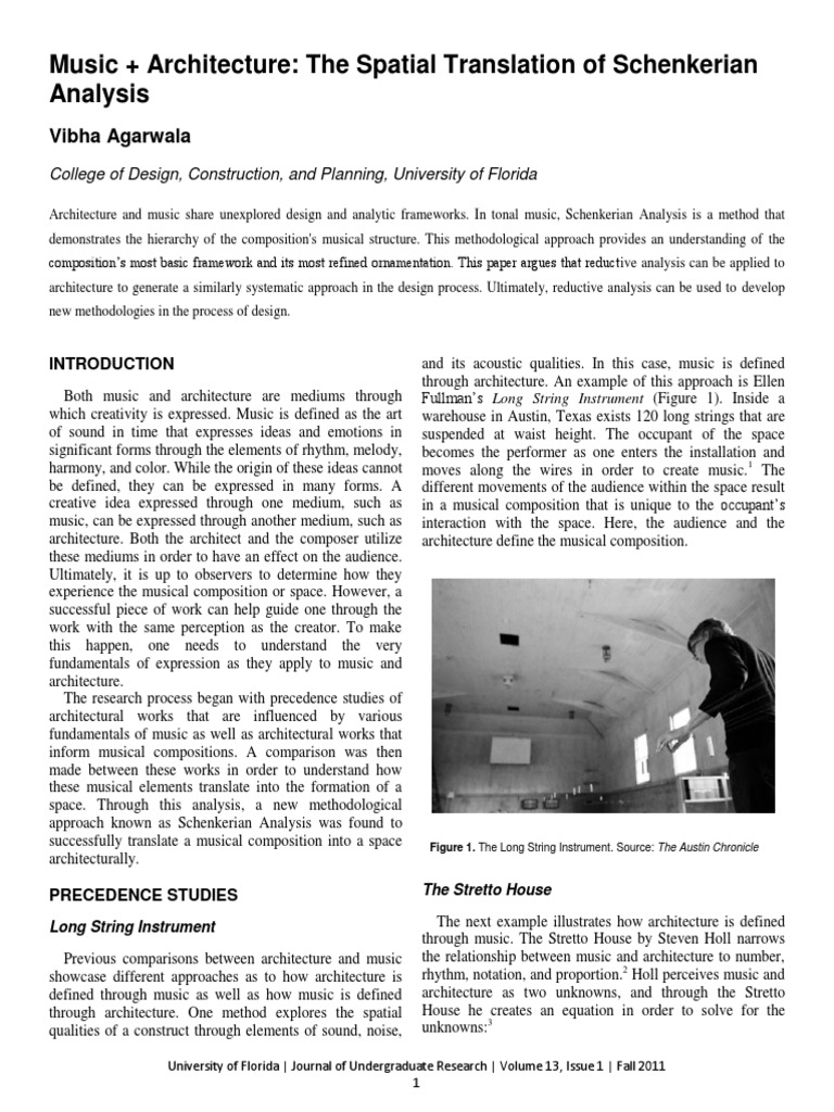 Music + Architecture: The Spatial Translation of Schenkerian Analysis ...