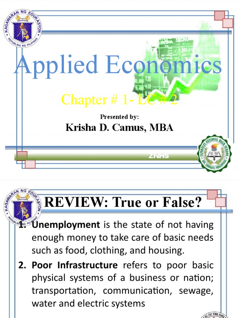 Applied Economics: Basic Concepts Review | PDF | Goods | Economics