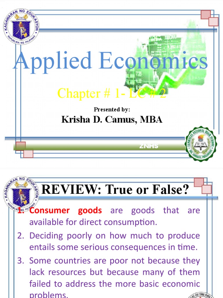 Applied Economics: Chapter # 1-LC # 2 | PDF | Business | Computers