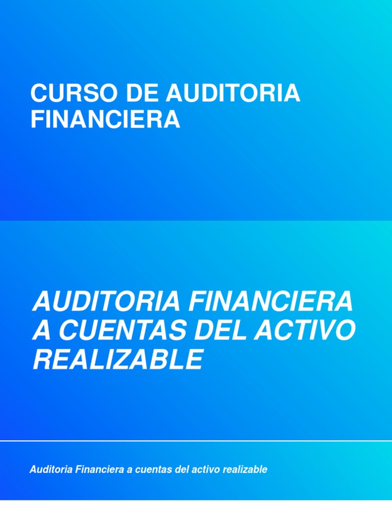 Auditoria de Activo Realizable | PDF | Auditoría | Planificación