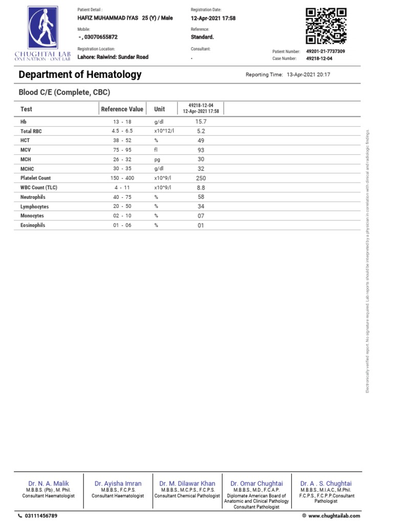 Department of Hematology: Blood C/E (Complete, CBC) | PDF | Pathology ...