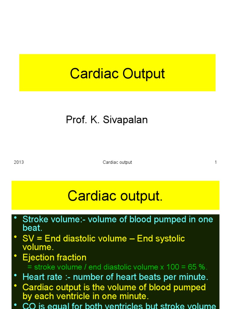 Cardiac Output Explained | PDF | Diastole | Heart