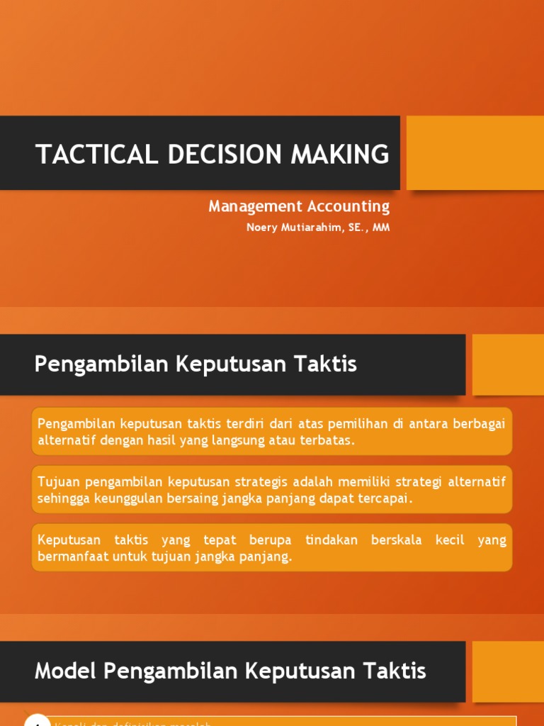 Materi 5 - Tactical Decision Making | PDF