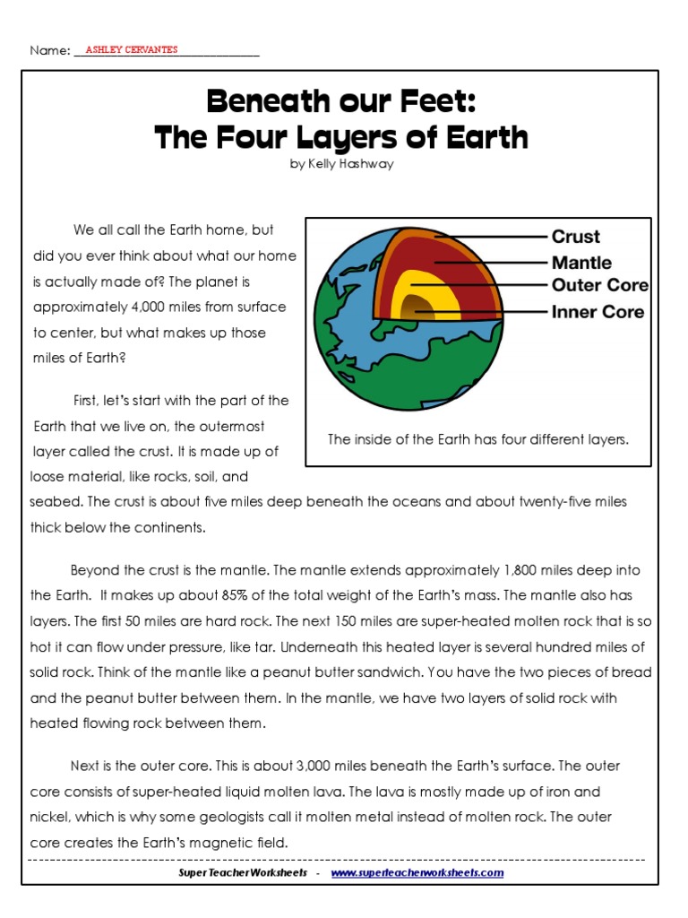 Earth's Four Layers Explained | PDF | Lava | Planetary Core