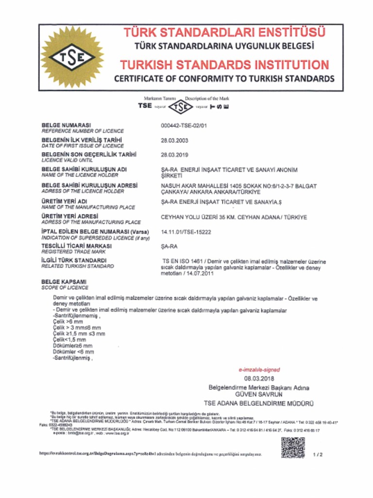 TS en Iso 1461 | PDF