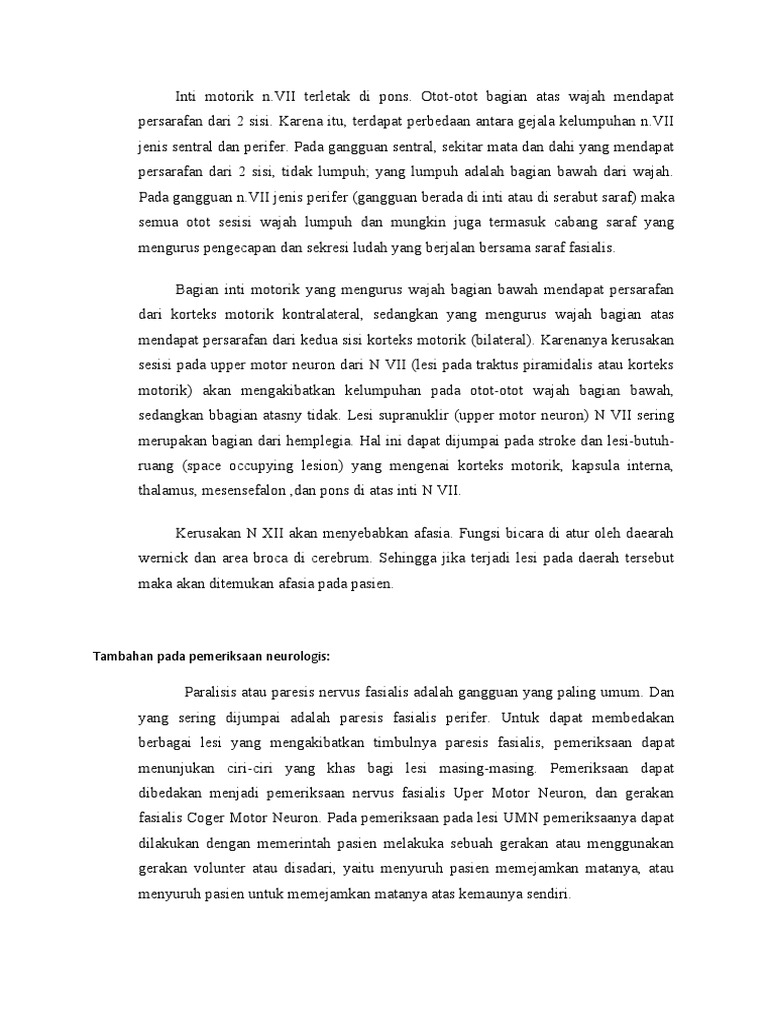 Stroke Nervus VII Dan Xii | PDF