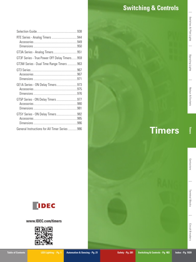 Catalago Temporizadores Idec - Serie GT3 | PDF | Relay | Switch