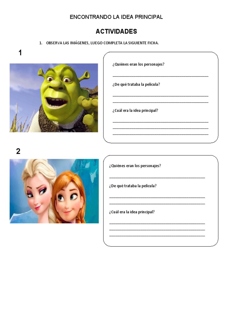 Actividades para Identificar Ideas Principales | PDF | Juegos y actividades