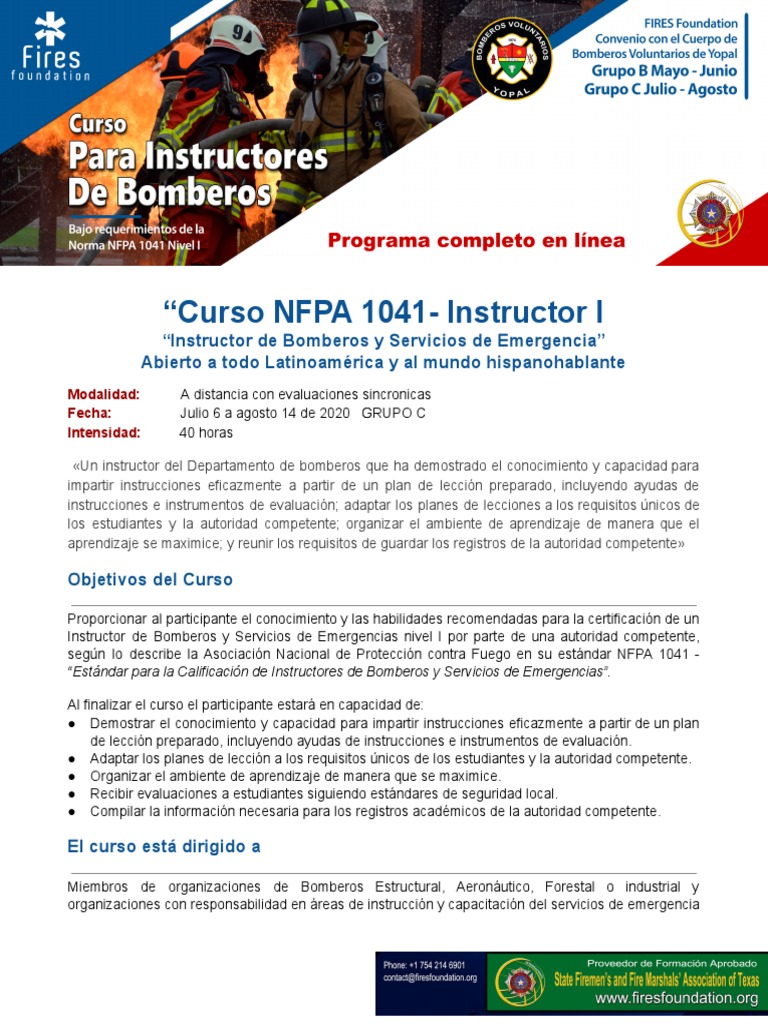 Informacion NFPA 1041 en Linea | PDF | Evaluación | Bombero