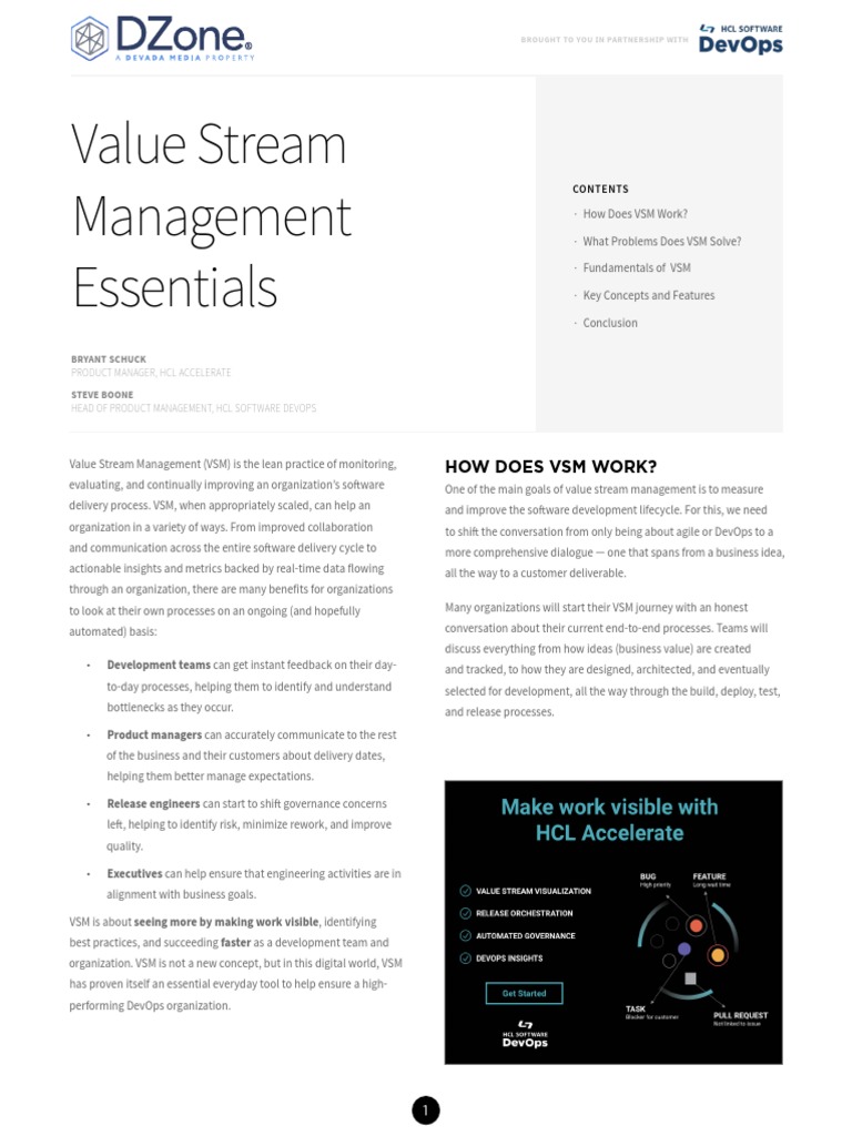 Dzone Refcard 336 Value Stream Management 2020 | PDF | Agile Software Development | Software