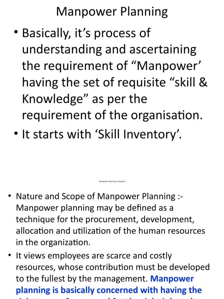 Hospital Manpower Planning Essentials | PDF | Human Resources | Hospital
