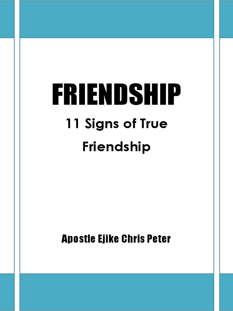 Friendship by Apostle Ejike Chris Peter | PDF | Friendship