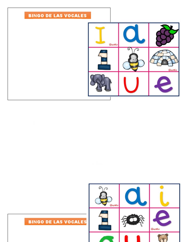 Bingo de Las Vocales | PDF