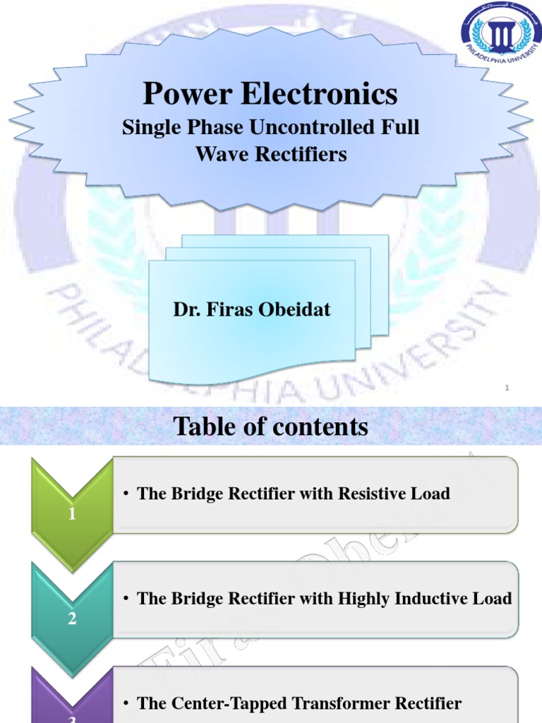 4 Single Phase Uncontrolled Full-Wave Rectifiers | PDF | Rectifier | Electrical Components
