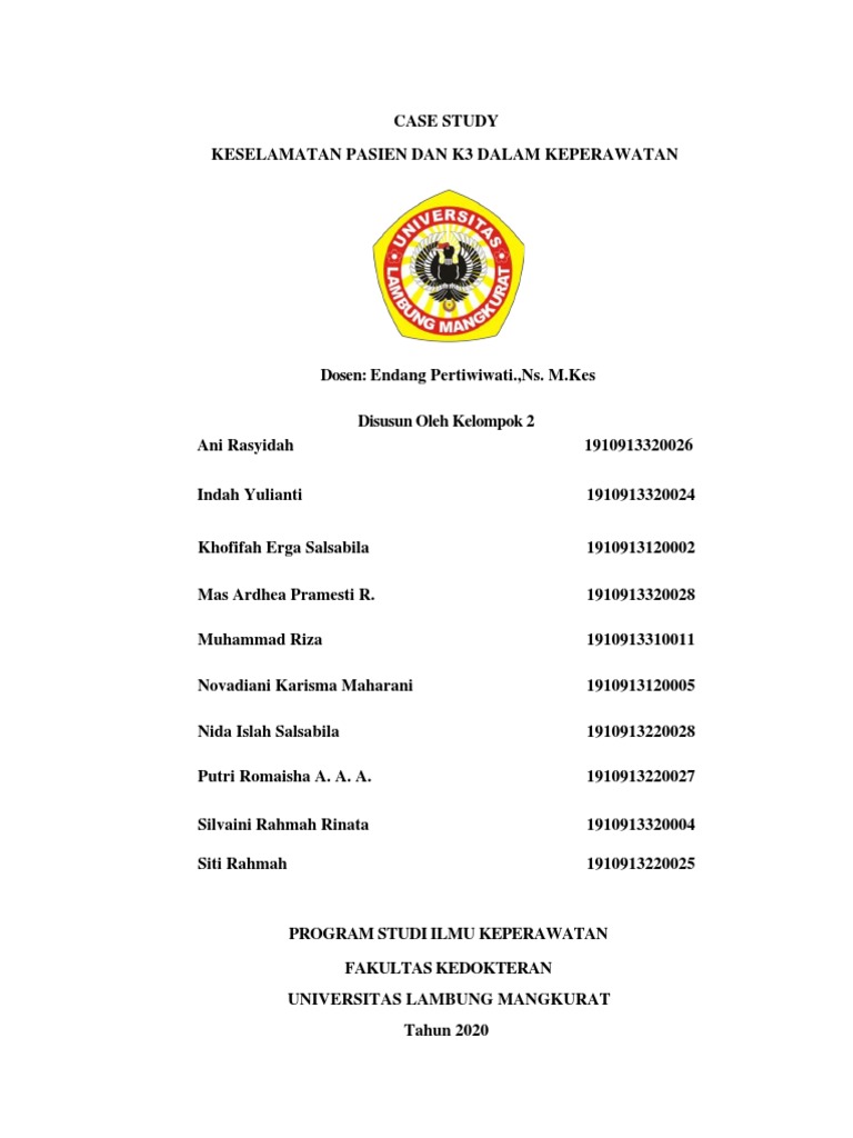 Case Study 1 K3 Kelompok 2 | PDF