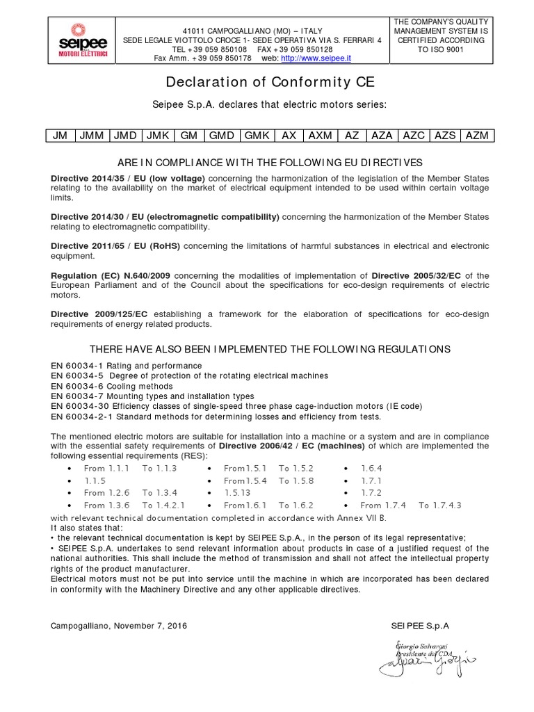 Declaration of Conformity | PDF | Electrical Engineering | Business