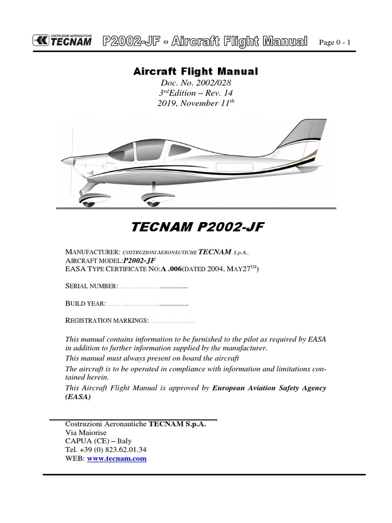 P2002 JF AFM - Ed3r14 | PDF | Airspeed | Atmospheric Pressure