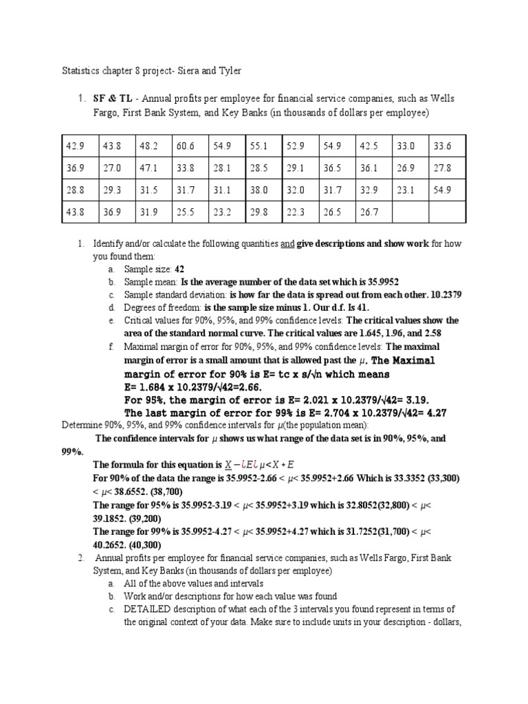 Statistics Chapter 8 Pdf Sample Size Determination Confidence Interval