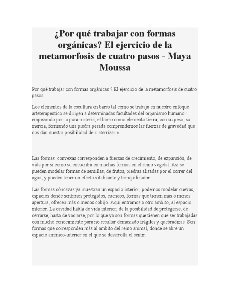 Por Qué Trabajar Con Formas Orgánica - El Ejercicio de La Metamorfosis ...