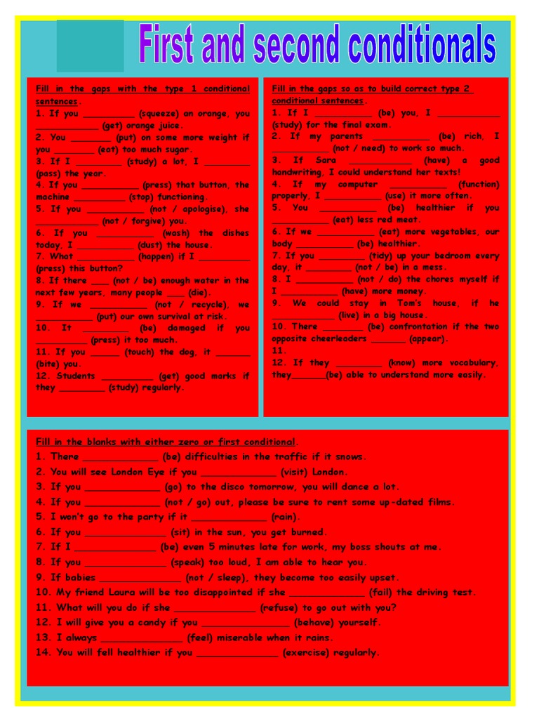 First and Second Conditionals - 10144 | PDF