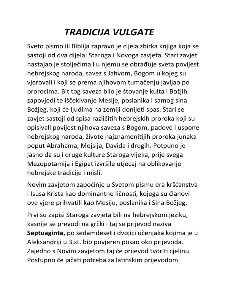 Tradicija Vulgate | PDF