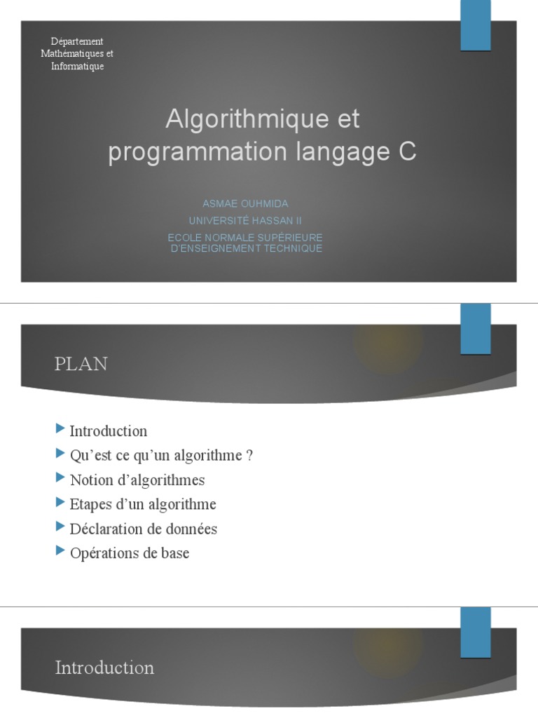Algorithmique Et Programmation Langage C | PDF | Langage de programmation | Programme informatique