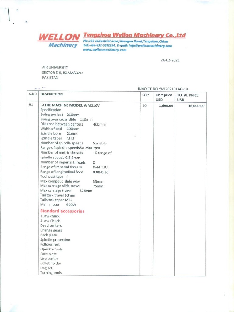 Revised Proforma Invoice | PDF