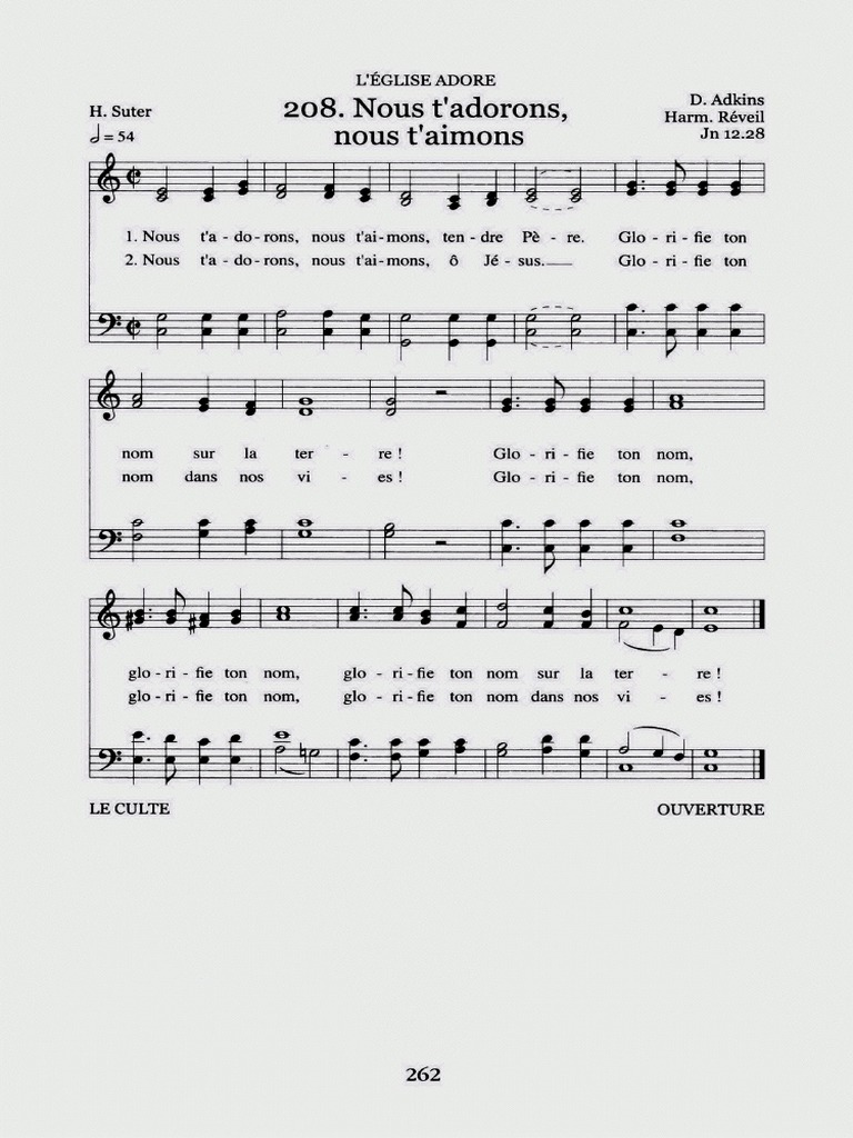 Nous T'adorons Nous T'aimons | PDF