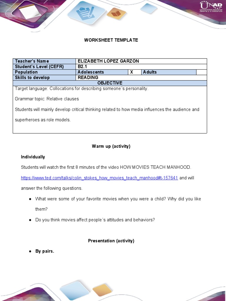 Worksheet Template Document | PDF | Superheroes | Vocabulary