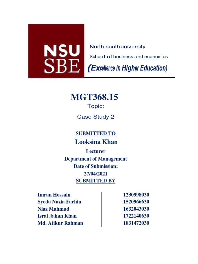 MGT368 Section-15 Group-3 Case Study 2 | PDF | Bangladesh | Business