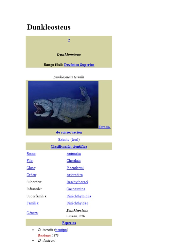 Dunkleosteus: El pez prehistórico feroz | PDF | Science | Paleontología