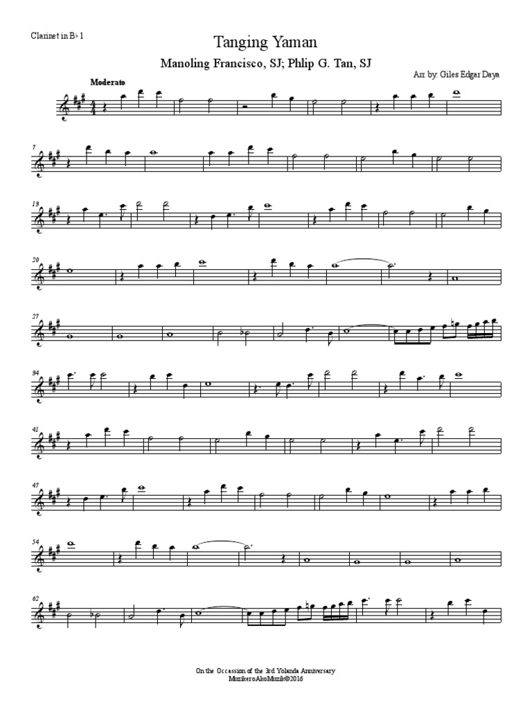 Clarinet 1 Tanging Yaman | PDF