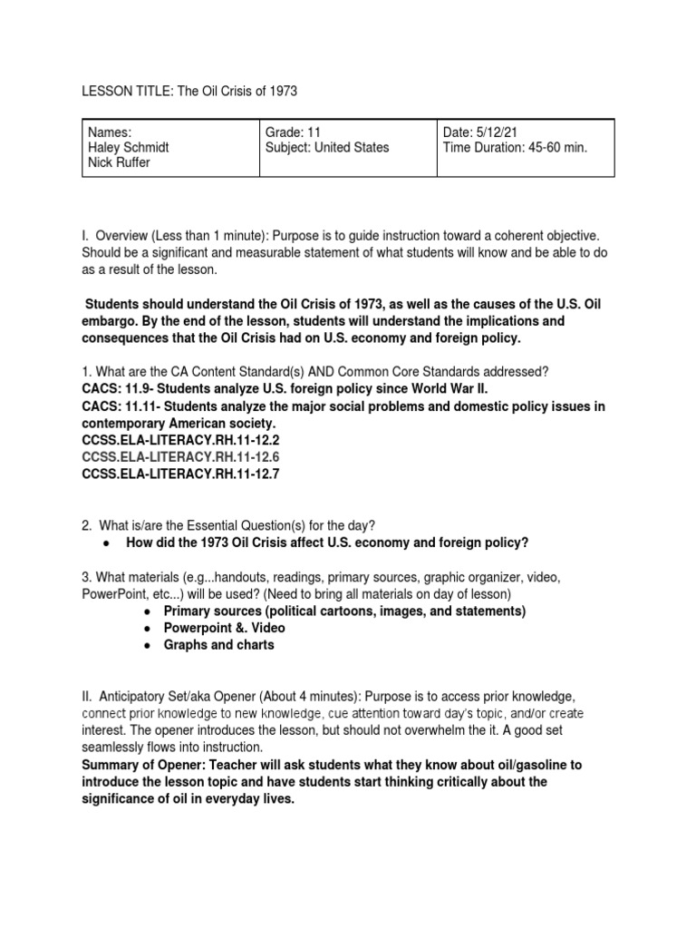 Oil Crisis of 1973 | PDF | Petroleum | Lecture