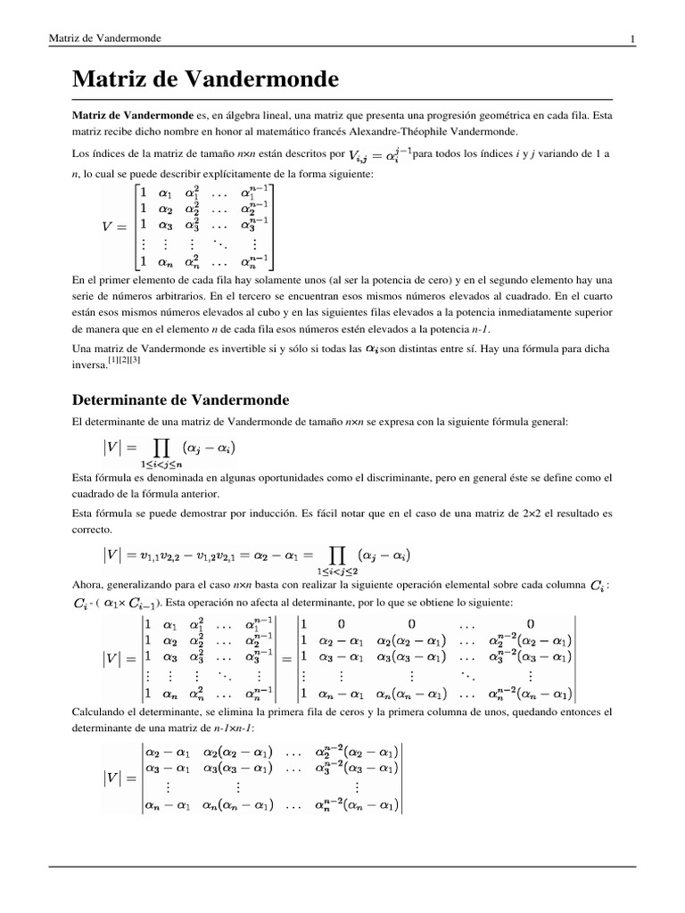 PS-2315 Matriz de Vandermonde | PDF | Relaciones matematicas | Algoritmos