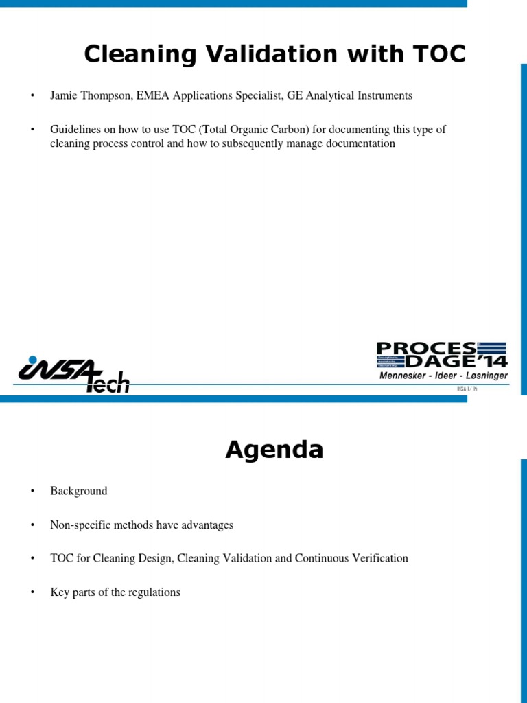 TOC in Cleaning Validation Analysis | PDF | Total Organic Carbon | Verification And Validation