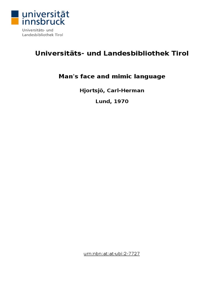 Man's Face and Mimic Language | PDF | Physiognomy | Skull