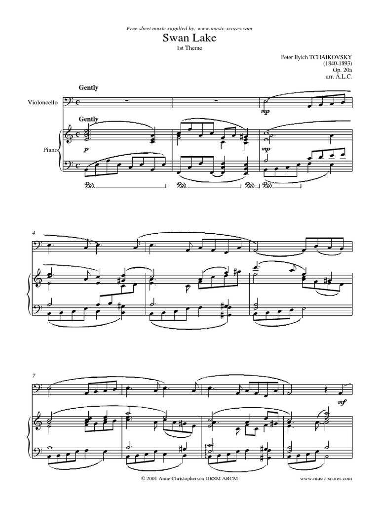 (Free Scores - Com) Tchaikovsky Piotr Ilitch Swan Lake 1st Theme 17507 ...