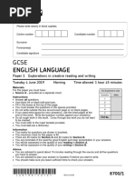 November 2023 English Language Paper 1 | PDF | Human Communication