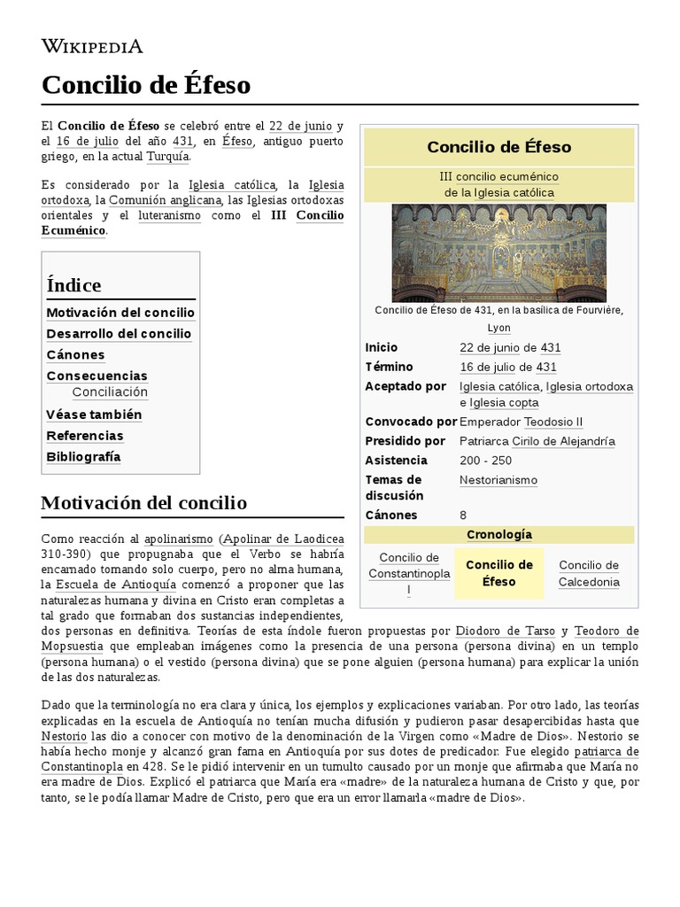 Concilio de Éfeso | PDF | Organizaciones cristianas | Organizaciones ...